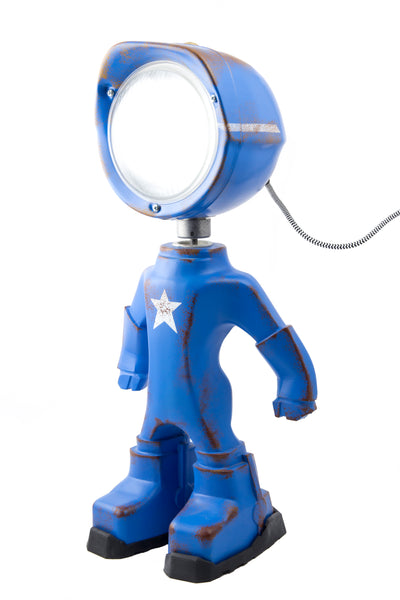 Cool robot lamp Lampster Army Blue | The Lampster